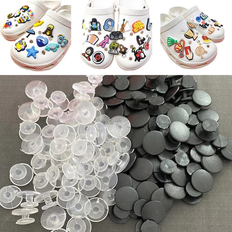 10-100 pcs Buckle Plastic Shoe Button for shoe jibbitz charms DIY use ...