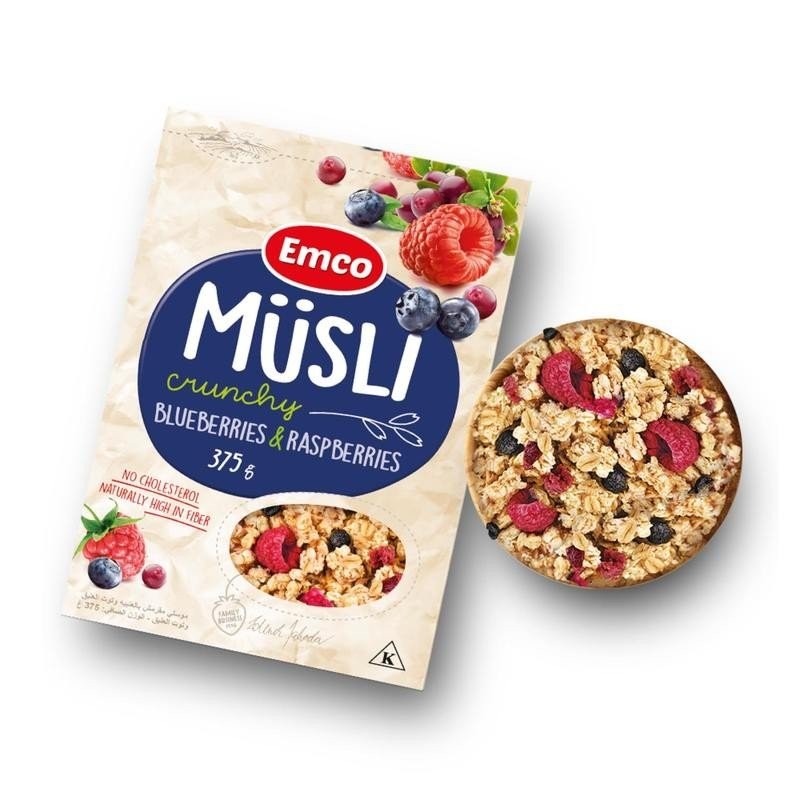 Musli Crunchy Oat Cereal with Blueberries and Raspberries 375g | Shopee ...