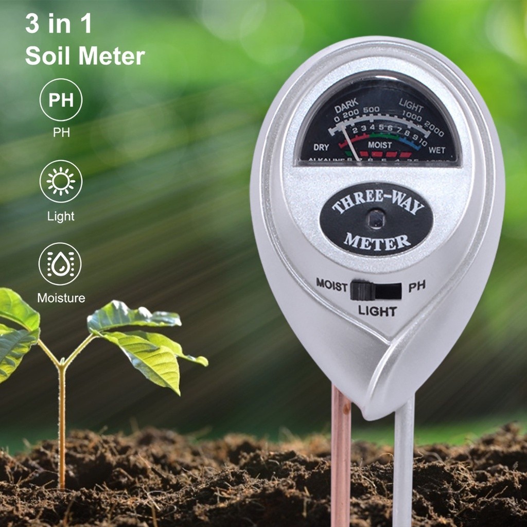 RQ+＞3 in1 Soil Water Moisture PH Meter Acidity Humidity Sunlight Light ...