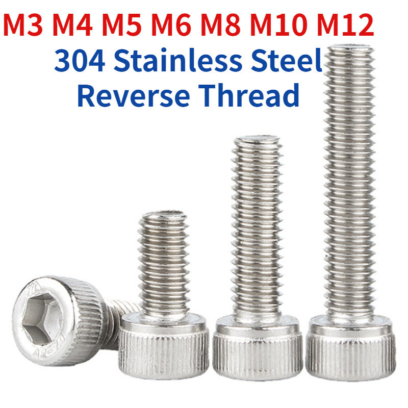 M3 M4 M5 M6 M8 M10 M12 304 Stainless Steel DIN912 Left-Handed Thread ...