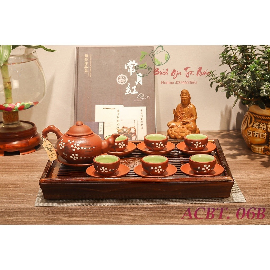 Terracotta Tea Set - Tu Sa Bat Trang with Luxurious Gift Box with ...