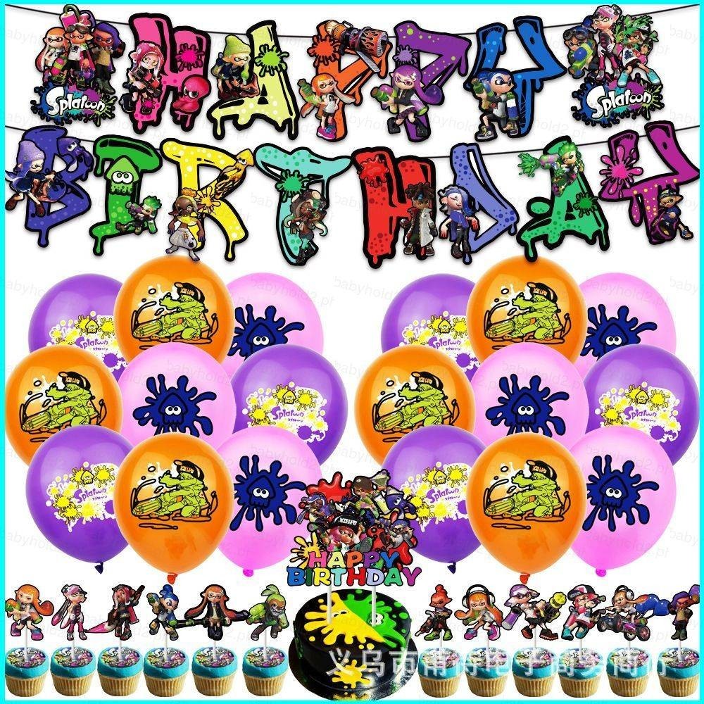 Jersey Splatoon 3 Theme kids birthday party decorations banner cake ...
