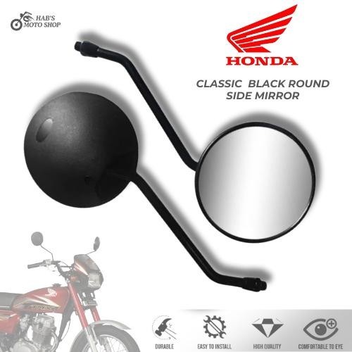 HONDA TMX 125 ALPHA Classic Retro Style Black Round Side Mirror ...