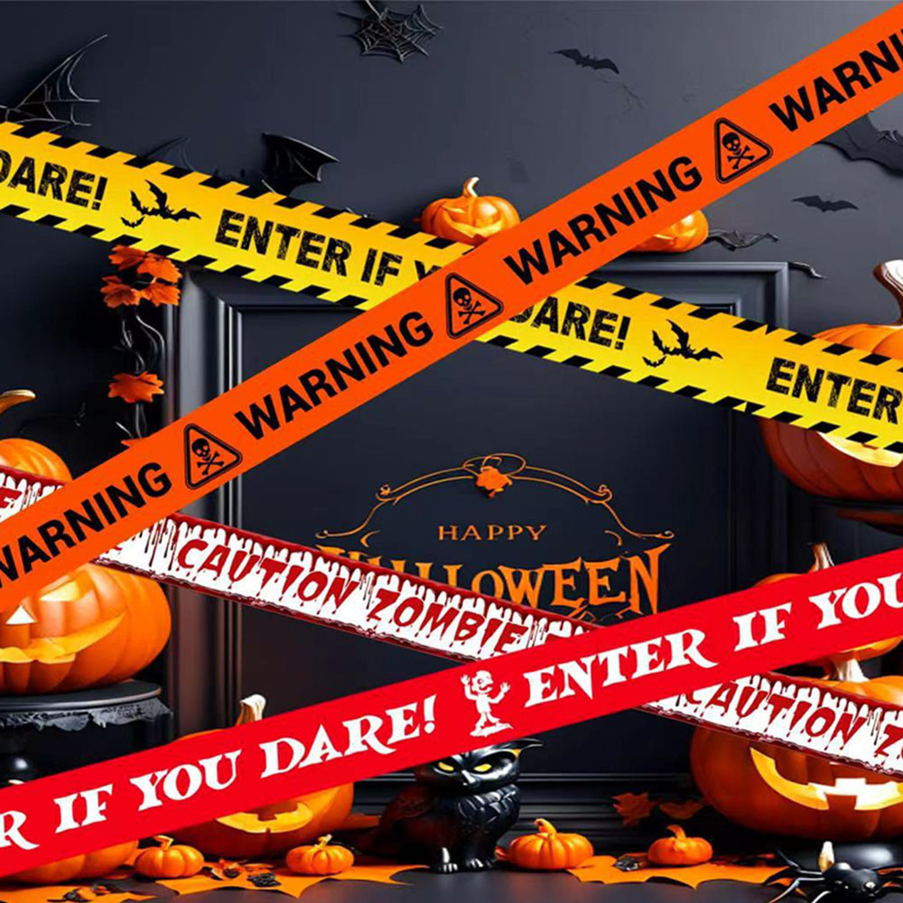 6M/9M Halloween Decorations, Halloween Decor Outdoor Caution Tape Sign ...