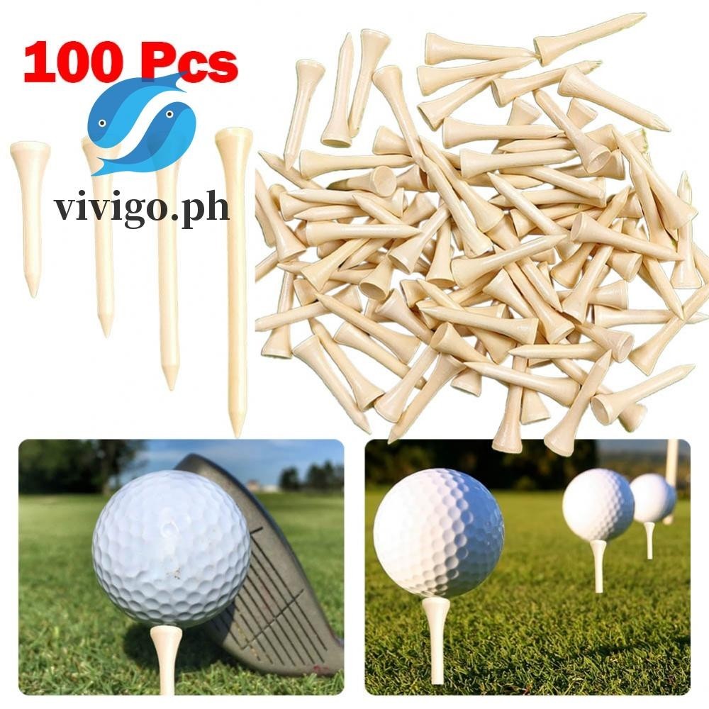 High Strength Bamboo Golf Tees 100 Pack Various Sizes 42 83mm Natural ...