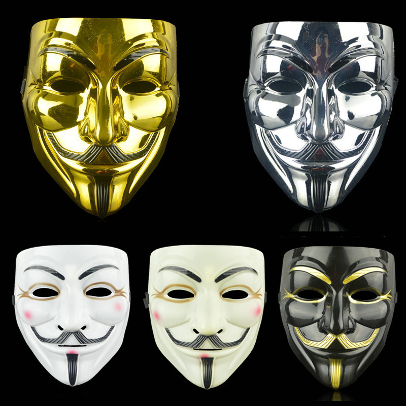 Anonymous Vendetta Guy Face Mask Costume Fawkes Hacker For Adults ...