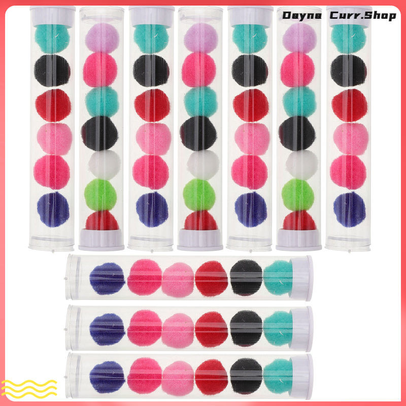 10 Sets Colored Pom Balls Record Tube Kindergarten Plush Pompom School ...