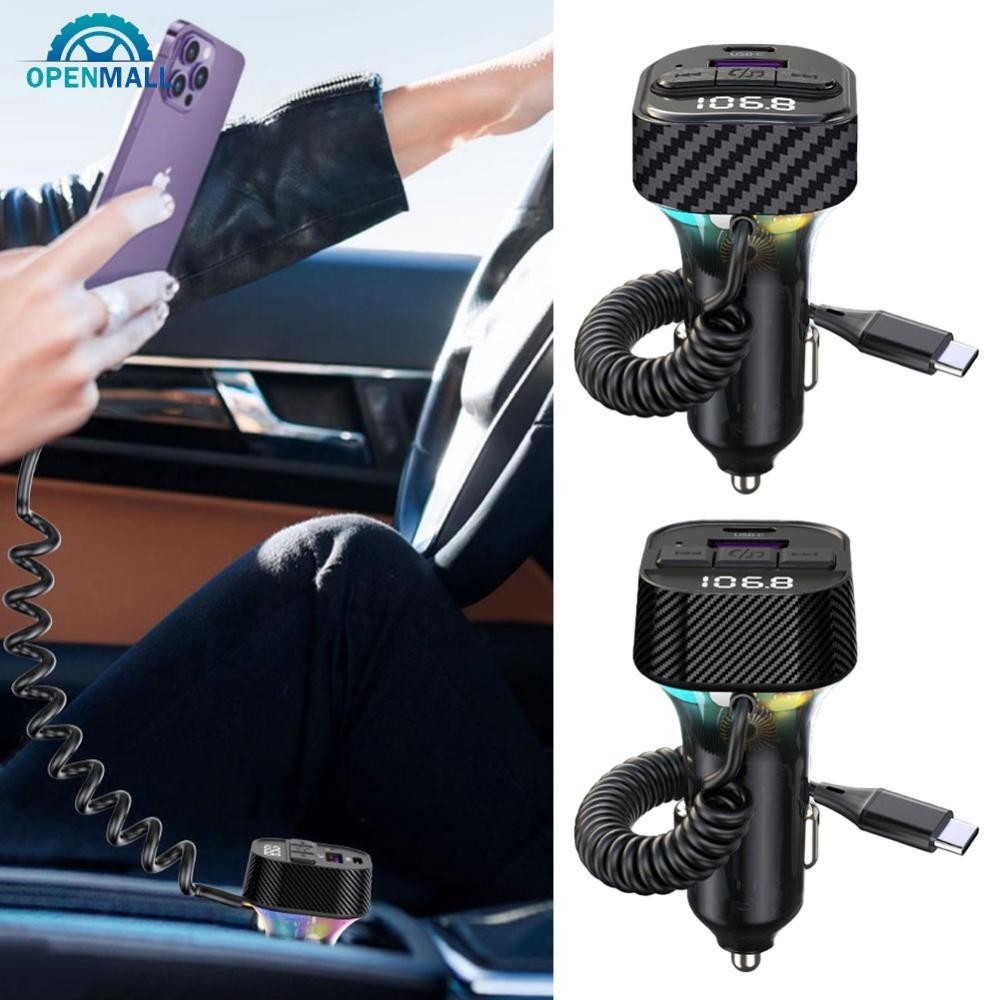 OPENMALL PD 30W Quick Charge Car Bluetooth Charger With Spring Wire ...