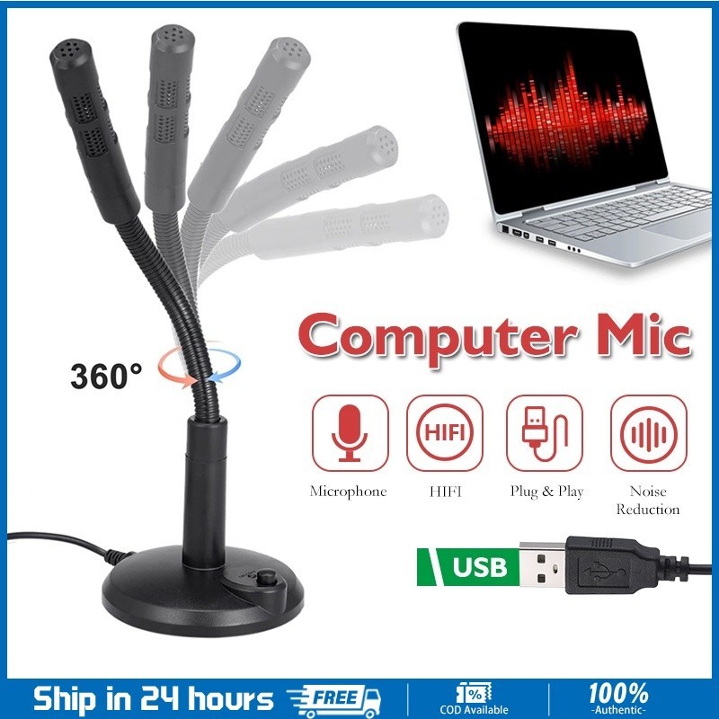 USB Microphone 3.5mm Plug&Play Computer Desktop Microphone ...