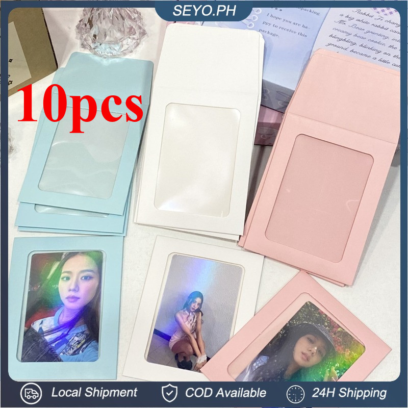 10PCS Macaron Window Opening Film Envelope Bag Small Card Cover Kpop ...