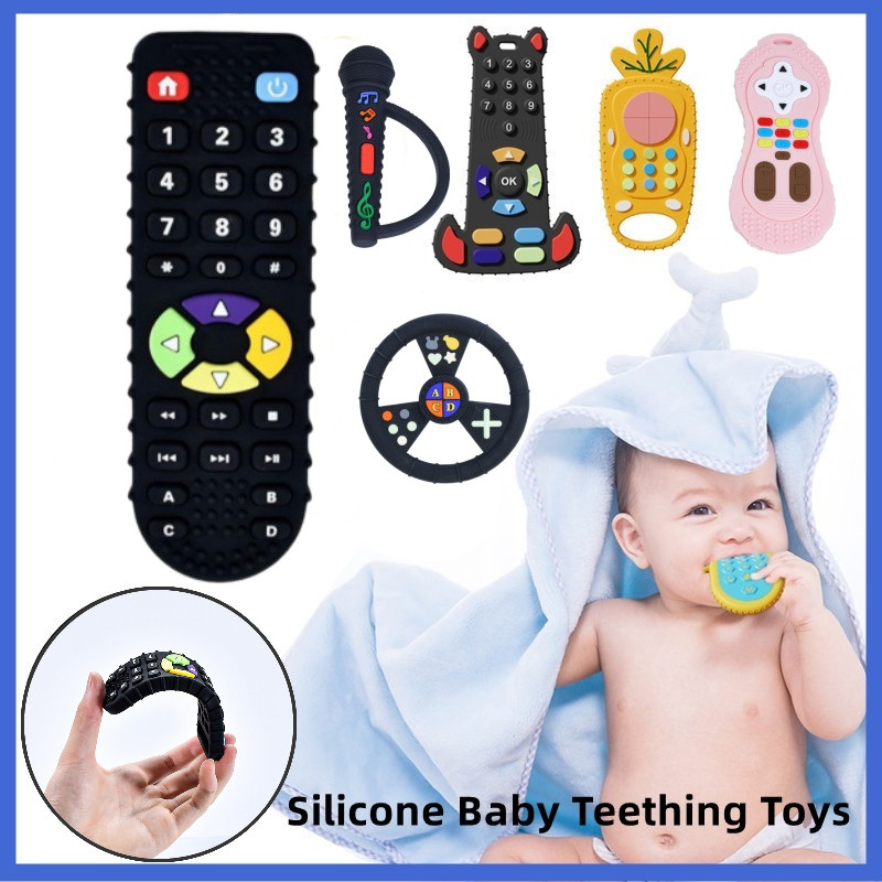 Silicone Baby Teething Toys TV Remote Control Shape Teething Toys Chew ...