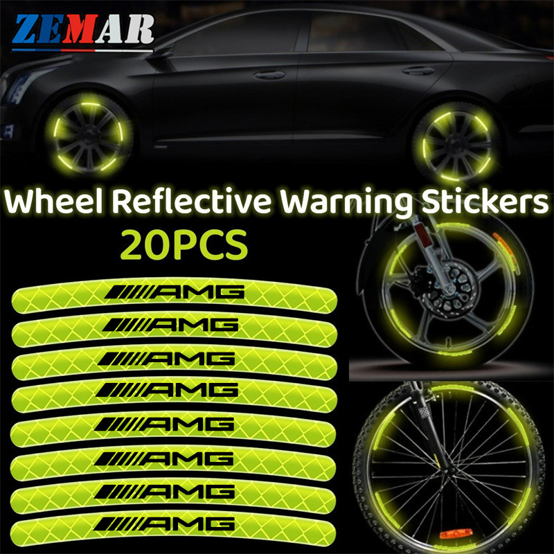 20Pcs Mercedes Benz AMG Car Moto Tires Edge Strong Reflective Safety ...