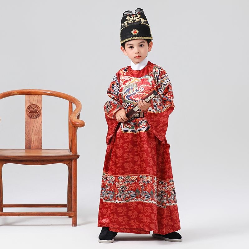 Kirin Children's Hanfu Boys Round Neck Robe Toddler Flying Fish Clothes ...