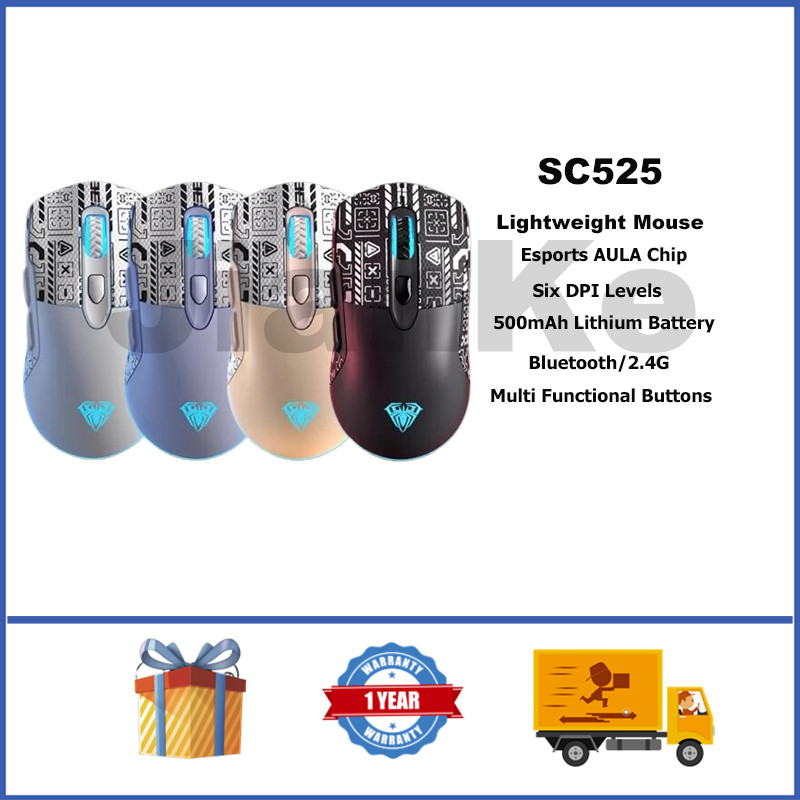 AULA SC525 Wireless Mouse Dual Mode Six Button Ergonomic Mouse | Shopee Philippines