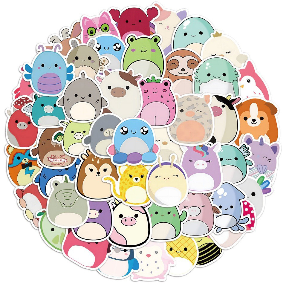 Y&P| Squishmallow Stickers Set Cartoon Graffiti Waterproof Decals Pack ...
