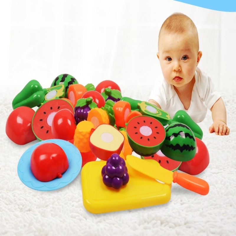 kids toy 10 piece mini fruit cutting plastic toy set with accessories ...