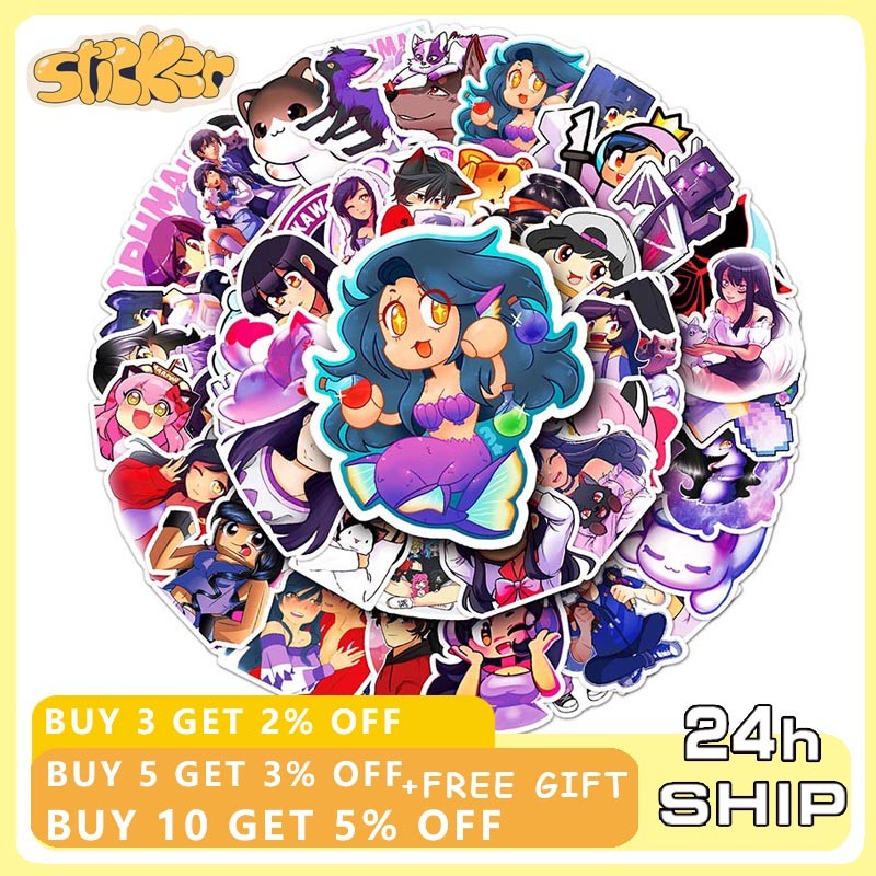 50PCS Aphmau Game Player Sticker for Kids Toys DIY Motorcycle Laptop ...