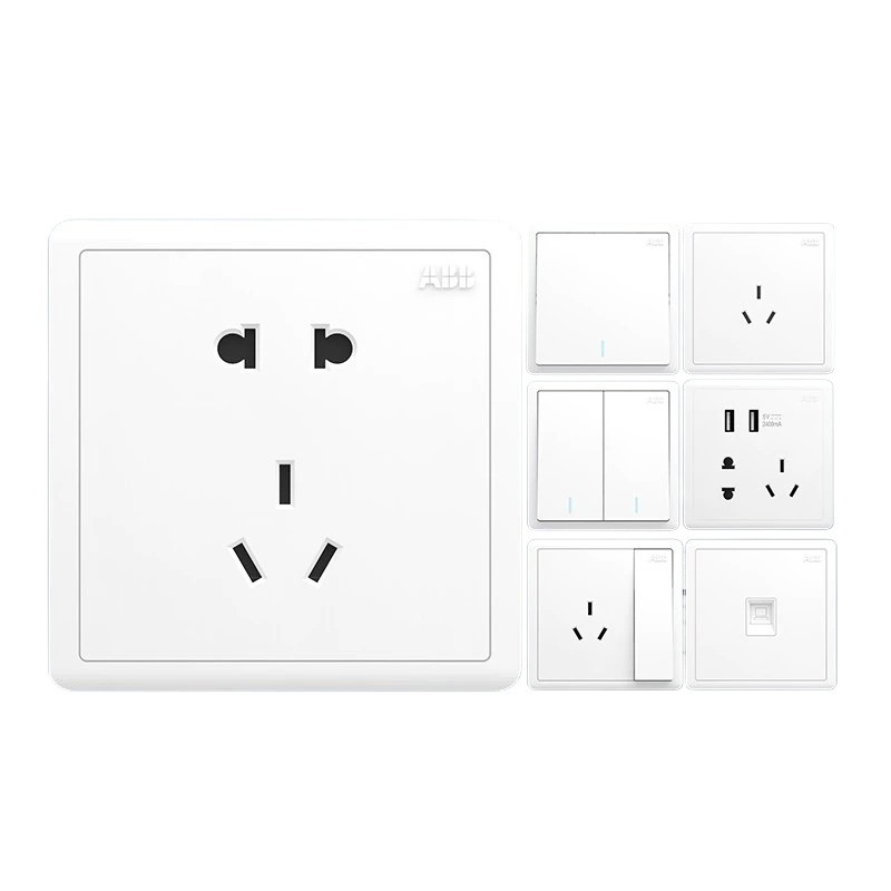 ABB Switch Socket Yuanzhi Mingjing White Double Control One Open Two ...