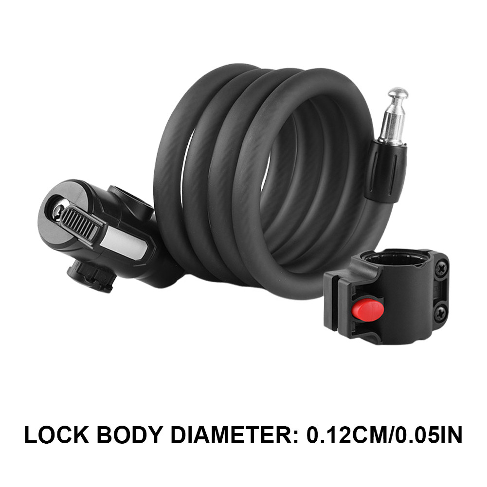 Mountain Bike Cable Lock with Mounting Bracket Bike Steel Cable Lock ...
