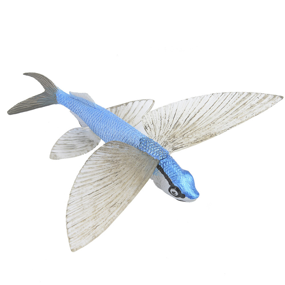 Solid Plastic Flying Fish Figurine Ocean Animal Model Kid Children ...