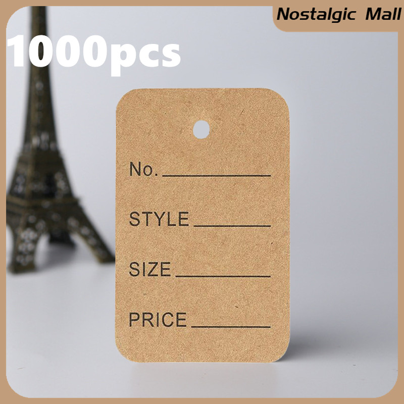1000pcs Shoes Price Hang Tag Clothing Price Label Kraft Paper Garment ...