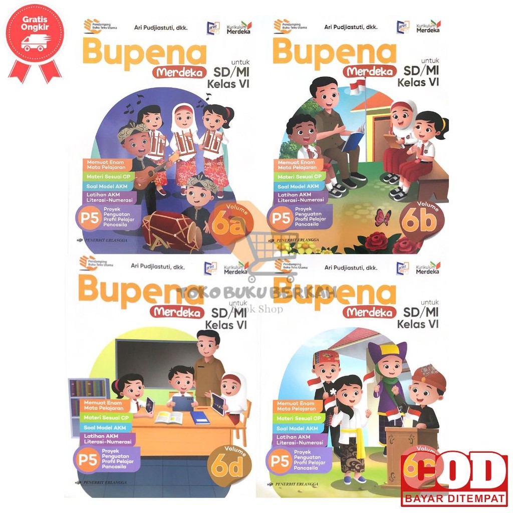 Bupena Class 6A 6B 6C 6D SD/MI - Merdeka Curriculum Erlangga Publisher ...