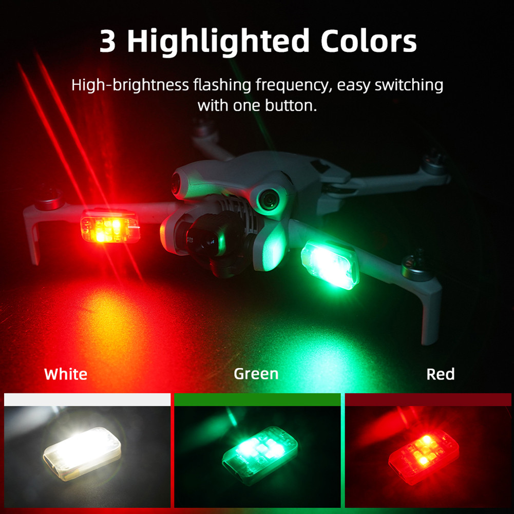 For DJI Avata 2 Drone Strobe Light USB Rechargeable Night Flying Lamp 300mAh Wireless LED Drone ...