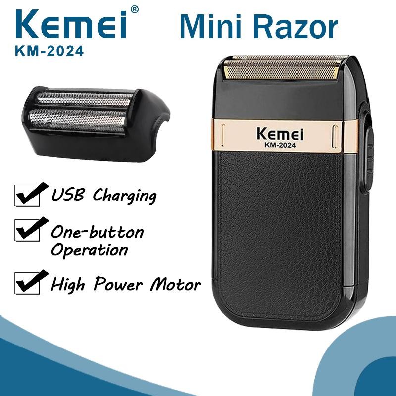 Kemei Men's Razor Wet and Dry Beard Trimmer Double Blade Electric Hair ...