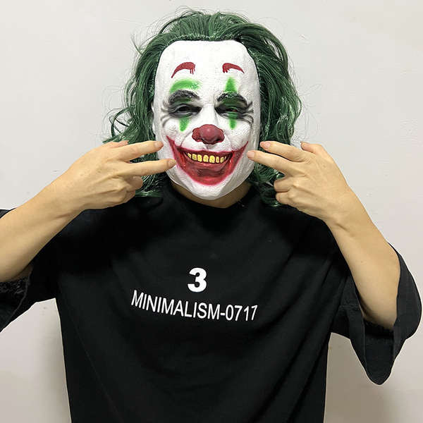 Kids Face Mask Deadpool Mask Face Mask Kids Halloween Green Wig Clown