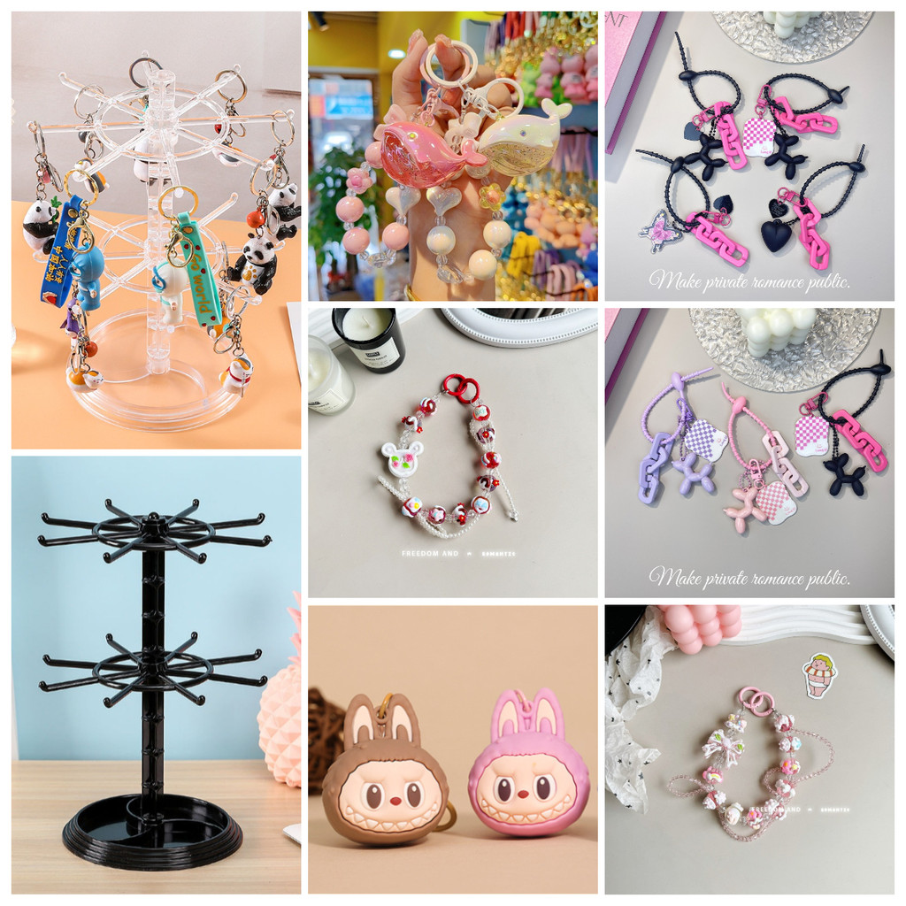 Desk and Vanity Organizer Pendant Display Stand Labubu Keychain Hanger ...