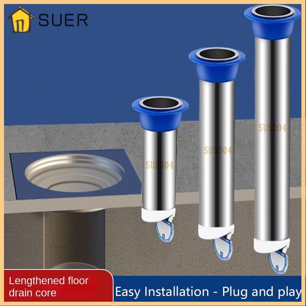 SUER1EN Shower Floor Drain, Stainless Steel Deep Water Sealed Sink Strainer, Universal Dectable ...