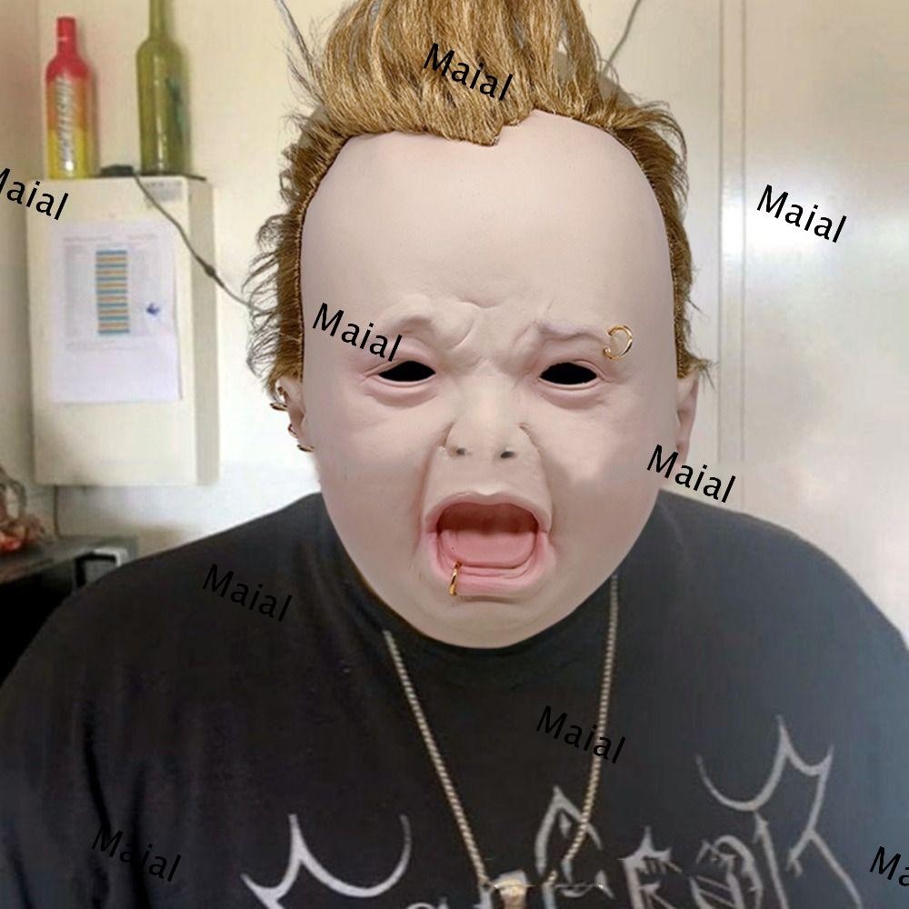 MAIAL Crying Punk Baby , Weird Latex Crying PuHilarious Head Masque ...
