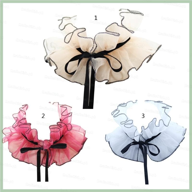 As Victorian Vintage Organza Agaric Ruffles Stand Fake Collar Cosplay ...