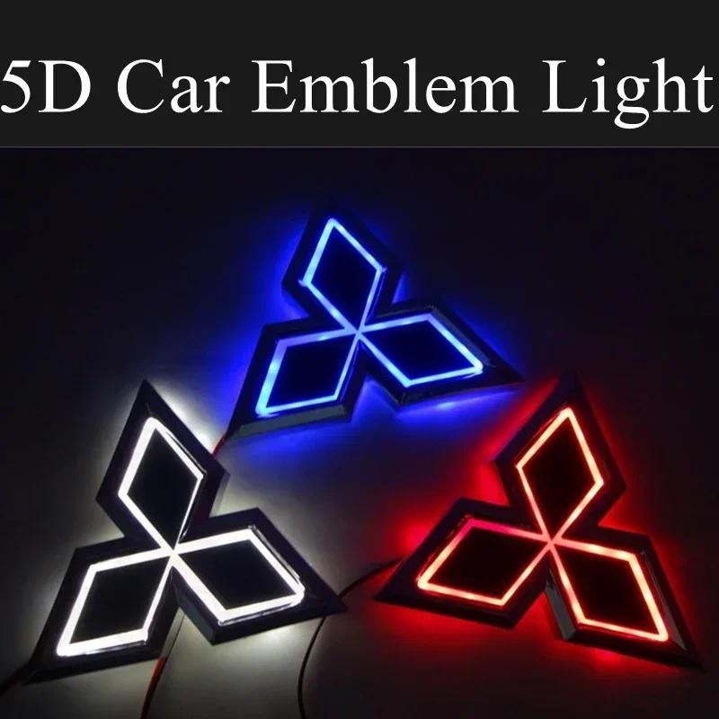 5d car led front grille rear logo emblem sticker light for asx ralliart ...