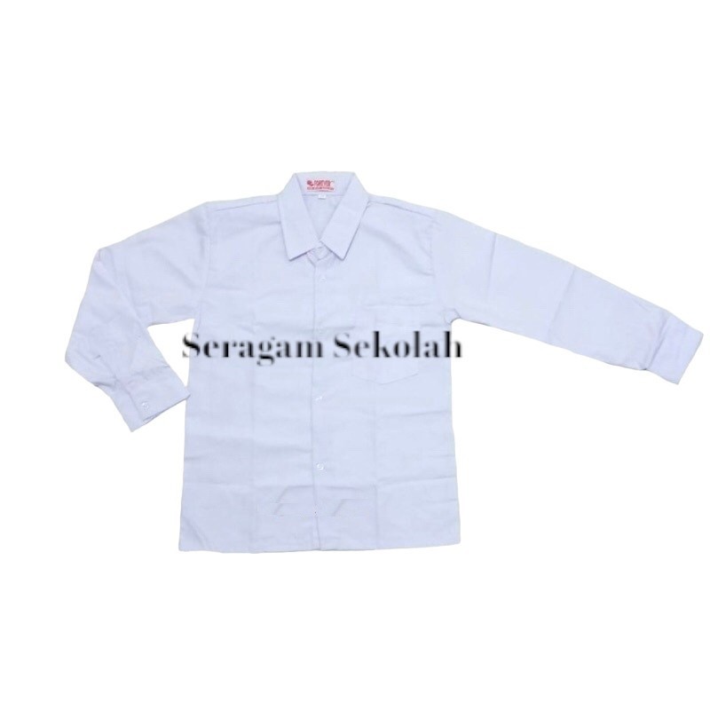 KEMEJA SCHOOL UNIFORM PLAIN WHITE SHIRT SD SMP HIGH SCHOOL | Shopee ...