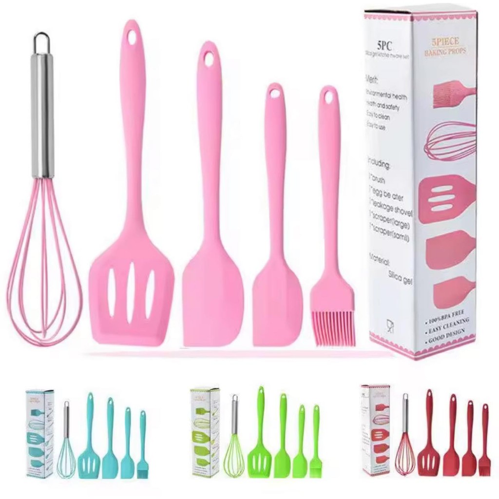 Set Senduk Dapur Silikon 5 pcs-kitchen tool silicone cookware 5 baking ...