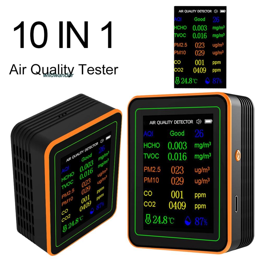 10 in 1 Air Quality Detector CO2 Detector with Alarm CO2 Meter for Home ...