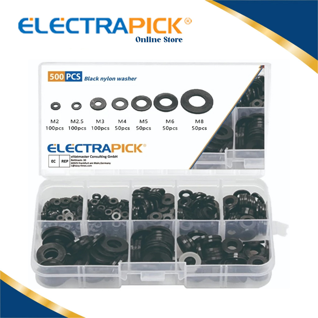 Electrapick Nylon Insulation Spacer Kit | 500Pcs M2-M8 Hex Washers UL94 ...