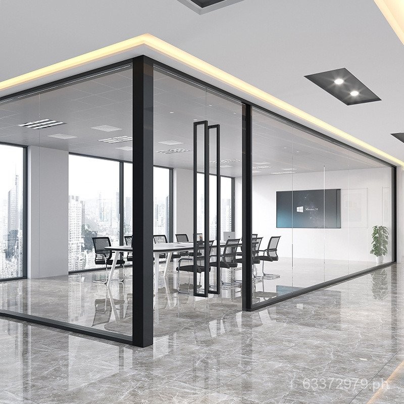 Office Glass Partition Hotel Fixed High Partition Stainless Steel ...