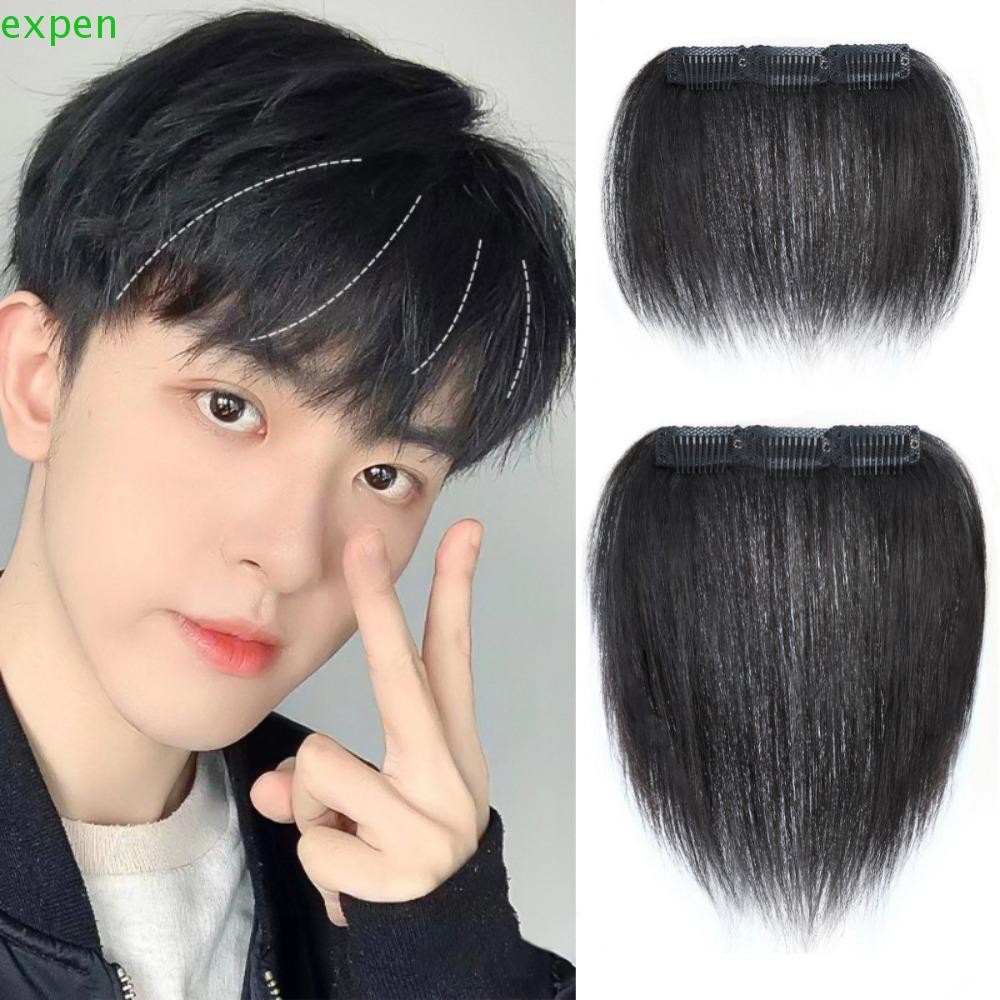 EXPEN 100% Human Hair Bangs, 10/15cm Fringe Extension Real Hair Bang ...