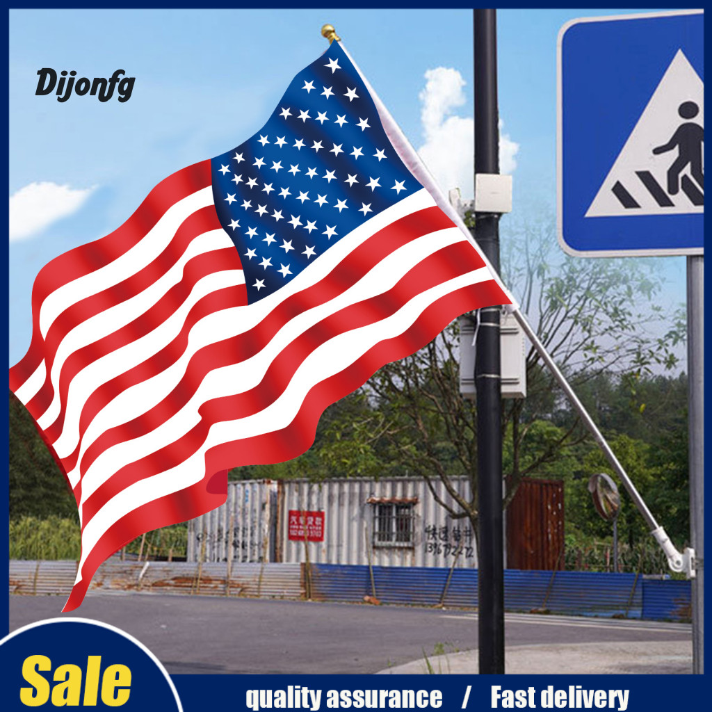 Dj Barrier-free Flag Display Wall-mounted Flagpole 360 Rotating Weather ...