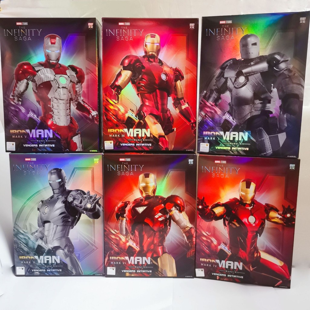 Fondjoy Fanle Marvel Avengers Iron Man MK1-6 Assembled Movable Model ...