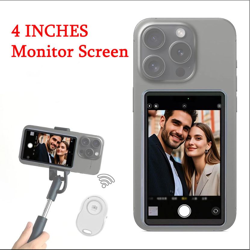 4 Inches HD Display Magnetic Phone Selfie Monitor Screen Mirroring ...