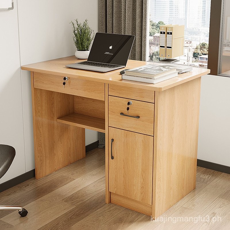 Solid Wood Office Desk for Single Person, Home Rental Small Apartment ...