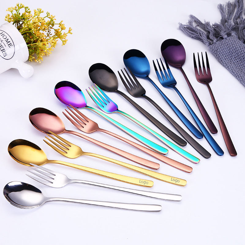 VISHINE 6pcs Set of Spoon or Fork Korean Style Stainless Steel Utensil ...