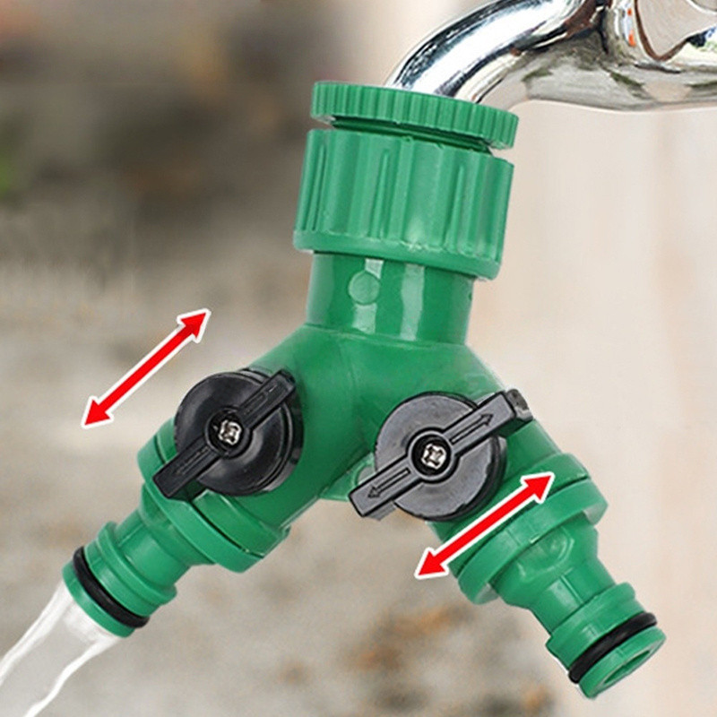 2-way Tap Hose Water Splitter Garden Tap Y Splitter Watering Fittings ...