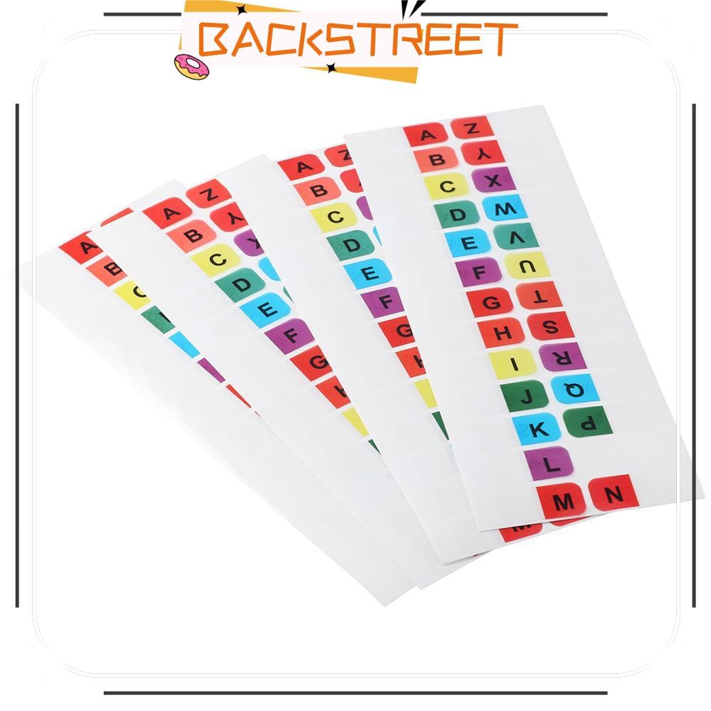BACKSTREET Sticky Tabs, Alphabet Multicolor Index Tabs, Transparent ...