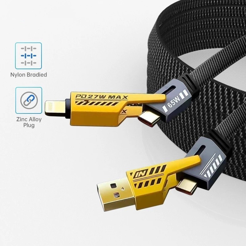 2024 NEW Mecha Series 2 in 2 65W Super Fast Charging Cable 480M/s High ...