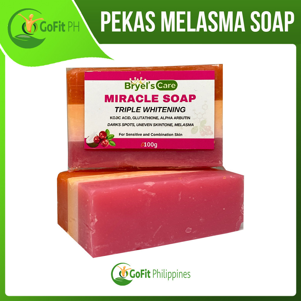 PEKAS Miracle Soap Original 3x Triple Whitening Kojic Glutathione Soap ...