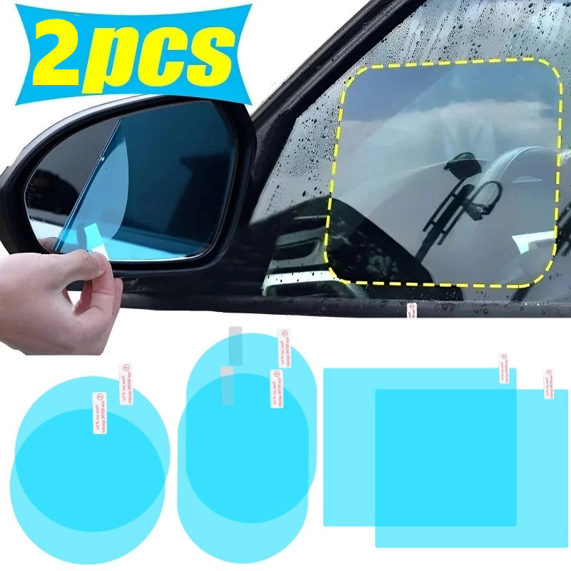 2Pcs Car Truck Rearview Mirror Rainproof Film Window Glass Anti-fog ...